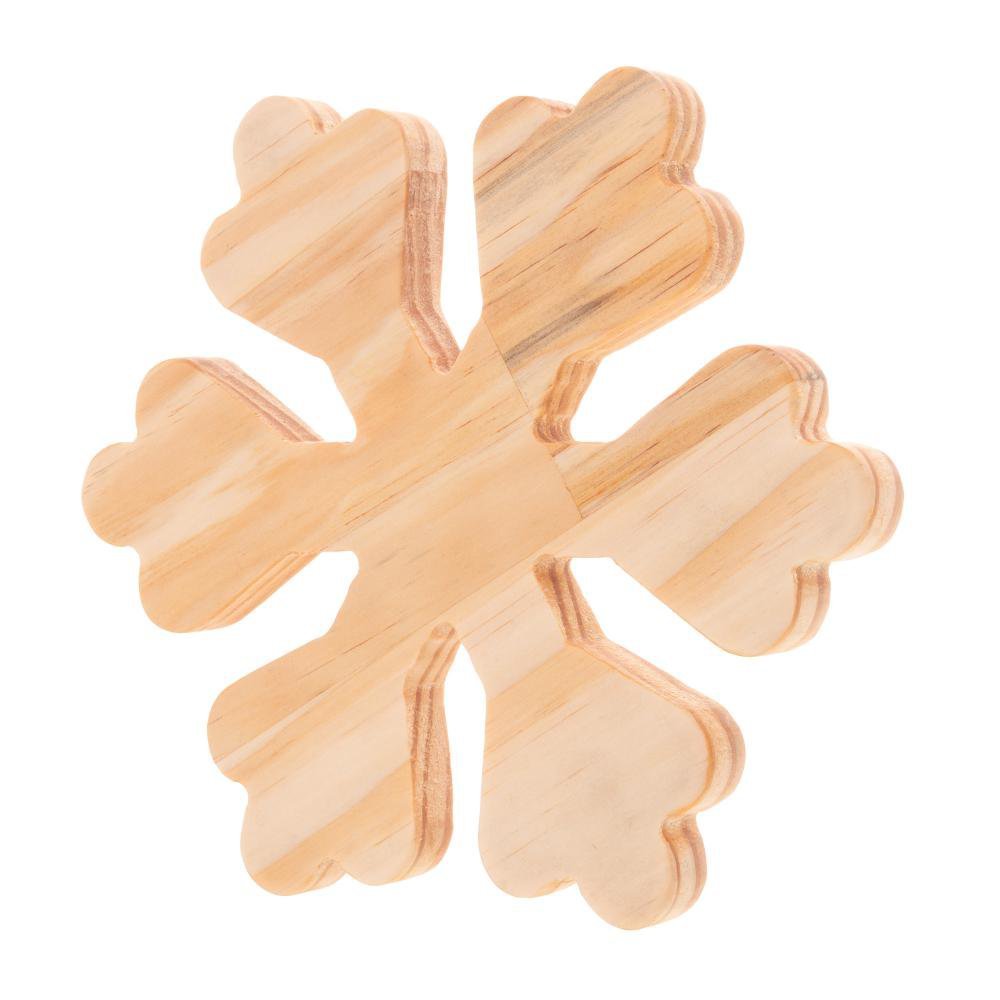 Conjunto 4 Descansos Para Panela Woodart Floco de Neve | MadeiraMadeira