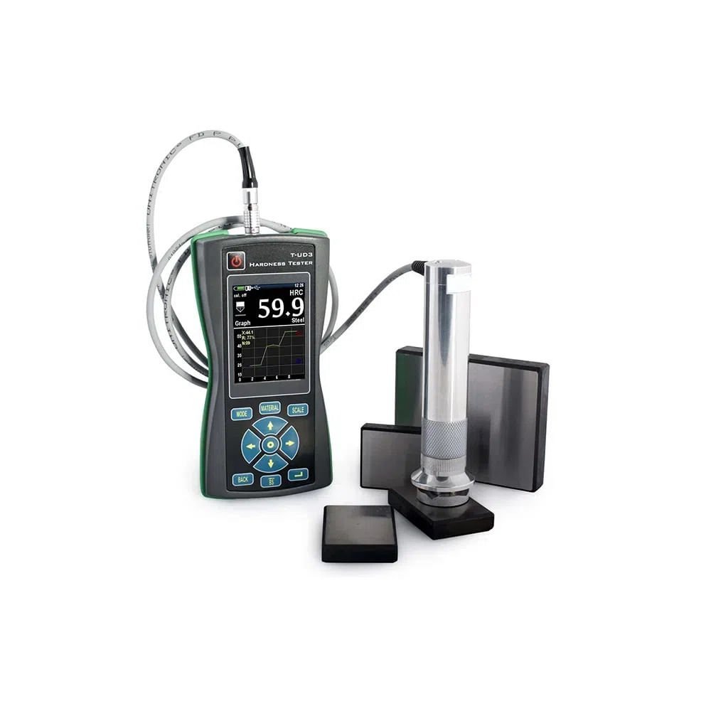 Durômetro Digital Portátil Impedância Contato Ultrassônico UCI ASTM A1038 c/ Câmera Interface ...