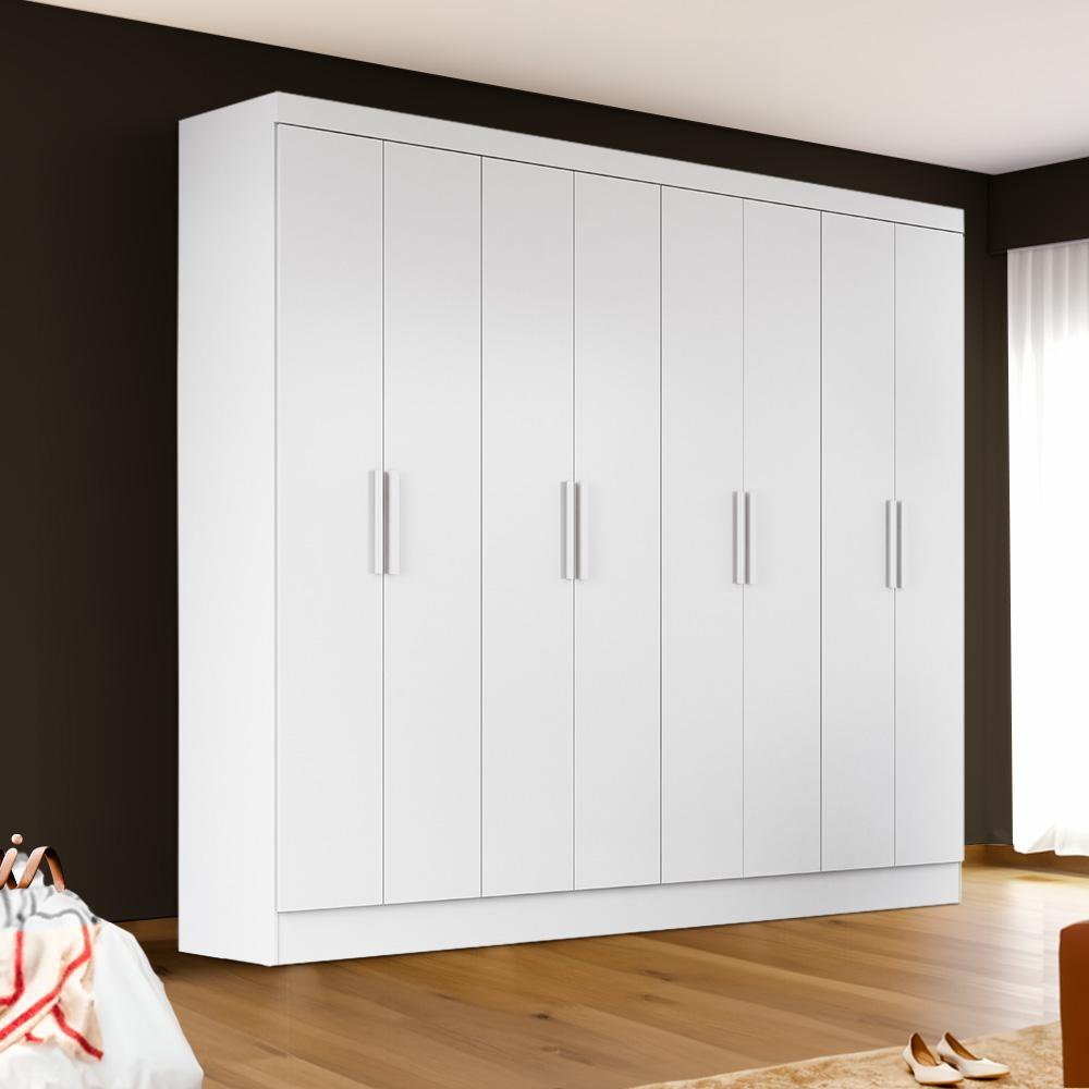 Guarda Roupa Casal Grande 236cm Branco Shumani Shop Jm | MadeiraMadeira
