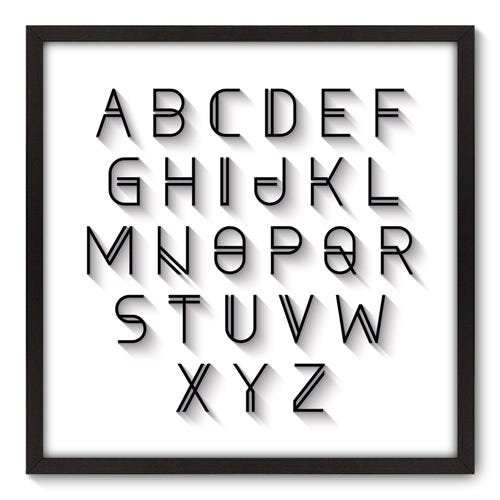 Quadro Decorativo Alfabeto N8086 70cm x 70cm | MadeiraMadeira