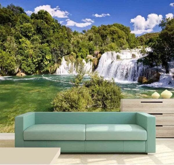 Papel de Parede - Paisagens Cachoeira 3D 2M² na 054 | MadeiraMadeira