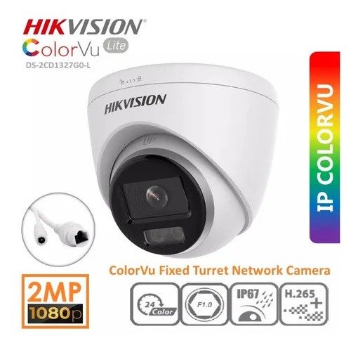 Câmera de Segurança Hikvision Turret Colorvu 2mp 2.8mm Cor Branco ...