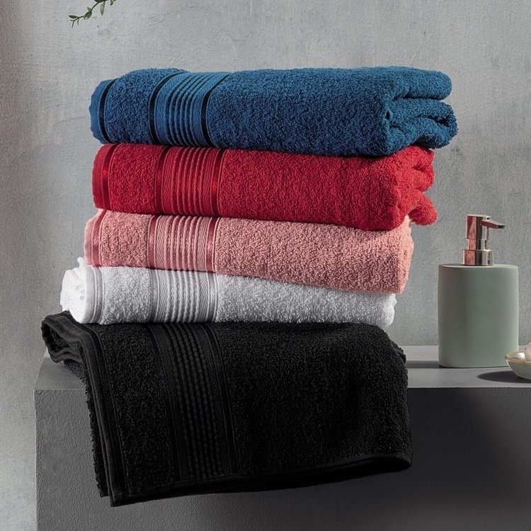 Jogo de Toalha 4 Peças 2 Banho e 2 Rosto Monarca Appel Cor:Azul ...