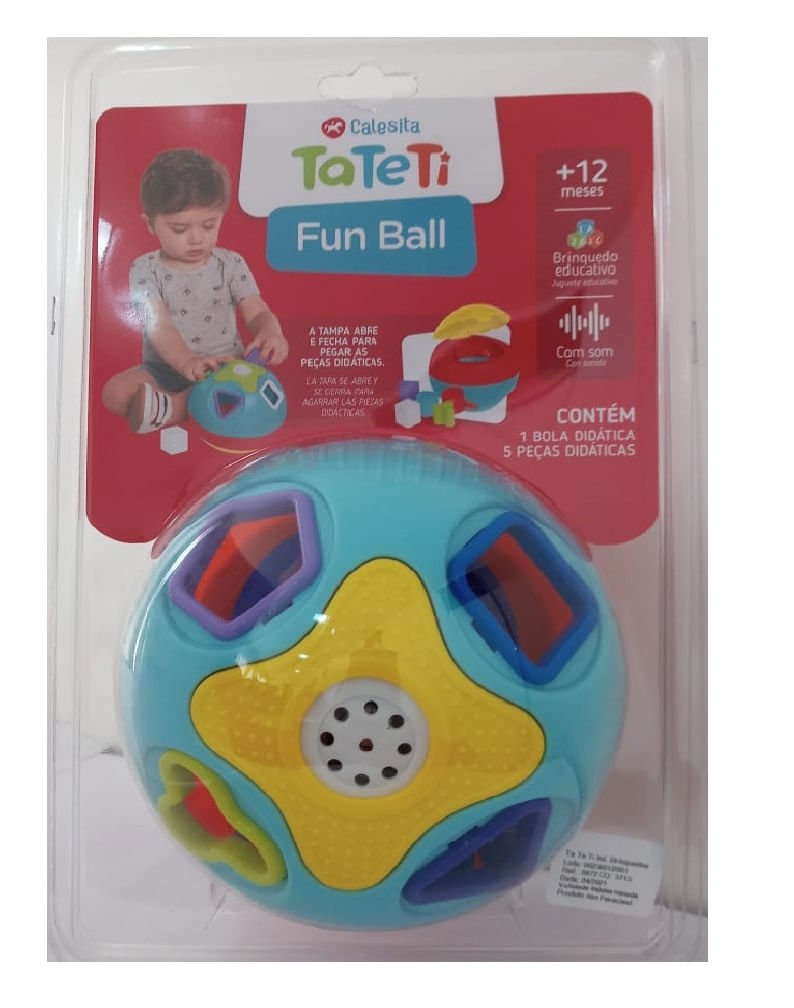 Fun Ball Brinquedo Educativo Com Som - Azul TA TE TI INDUSTRIA E ...