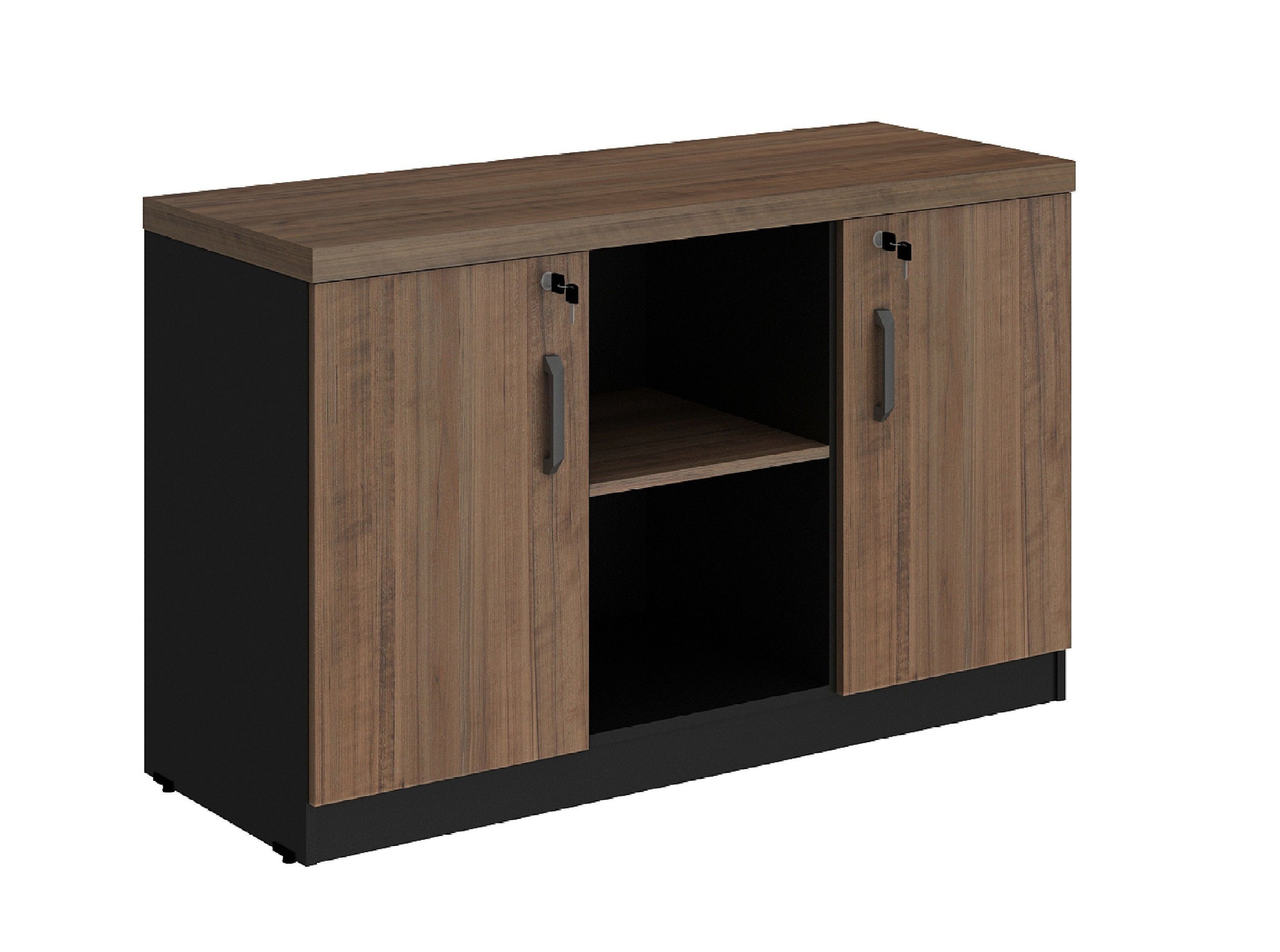 Armário Baixo Credenza P/ Escritório 1,20 Web40 Ameixa/preto ...