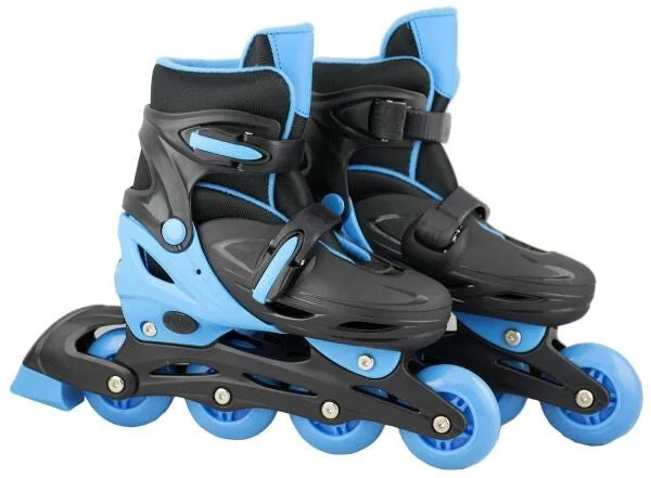 Patins Infantil com Led In-Line Masculino Azul e preto 32-35 ...