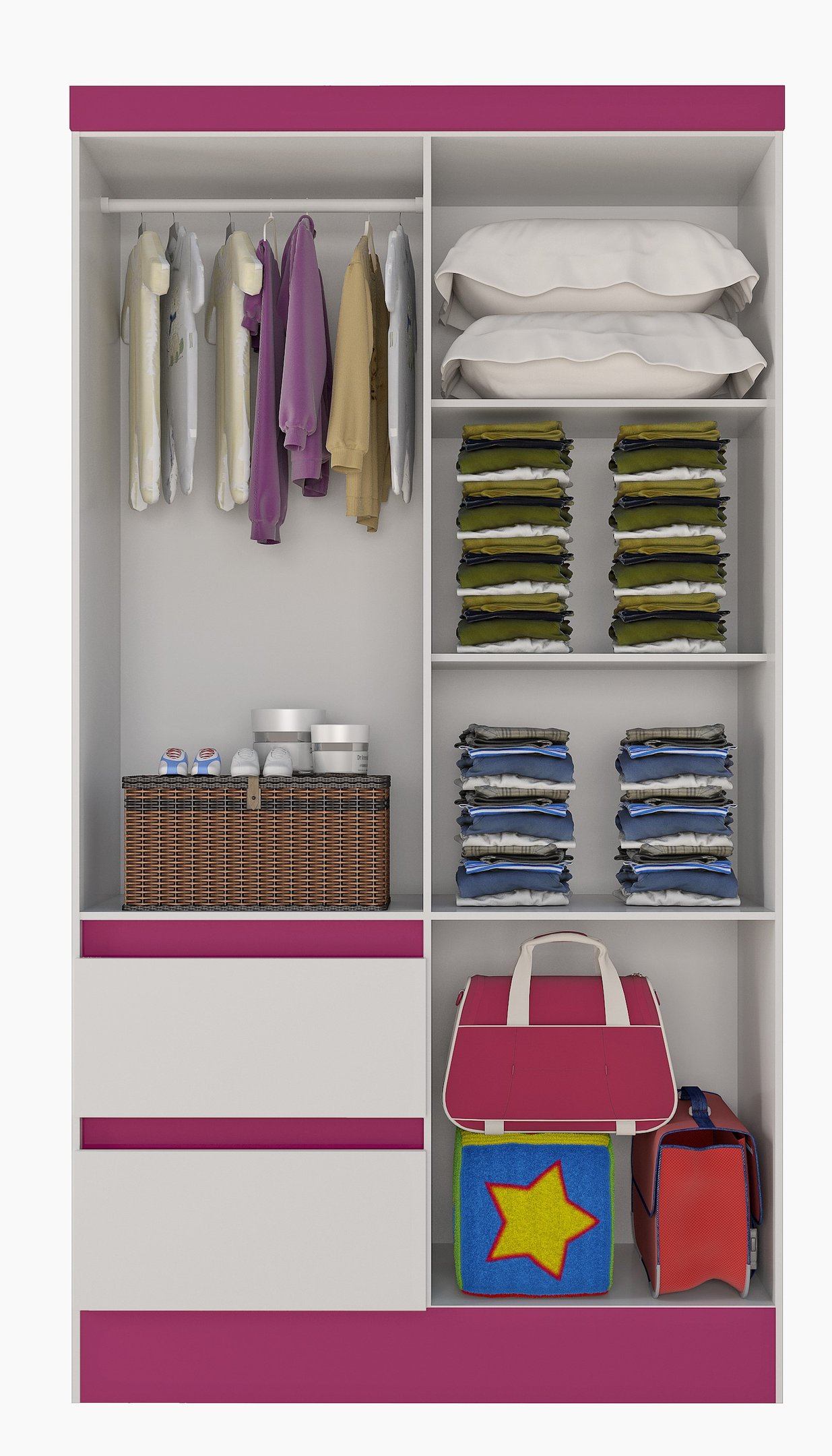 Guarda Roupa 4 Portas 2 Gavetas Maragogi 3040R Flex Branco Brilho ...