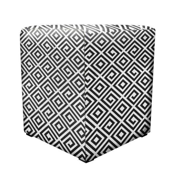 Kit 2 Puff Decorativo Dado Quadrado Estampado Quadrado Preto e Branco ...