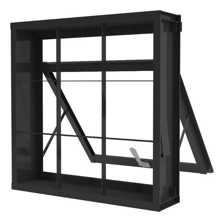 Vitro Janela com Grade e Fecho em Aço Basculante 50x50 | MadeiraMadeira