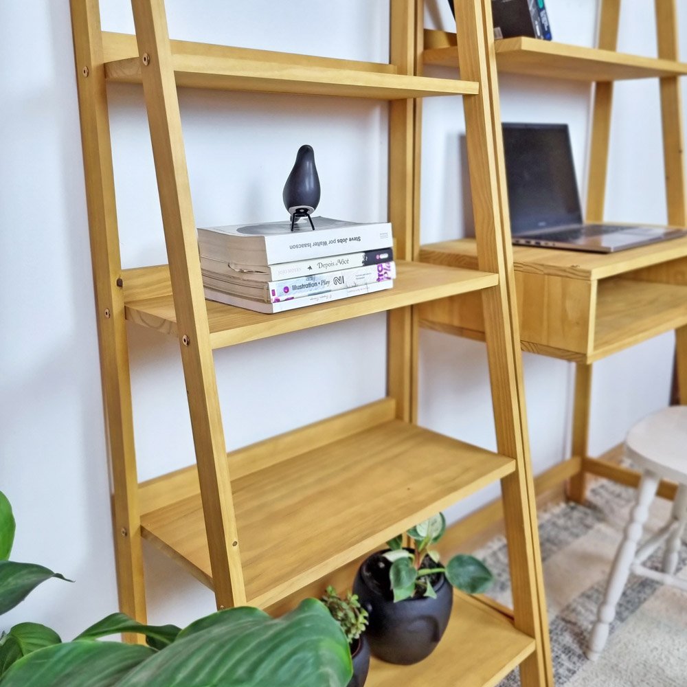 Conjunto Home Office Estante Escrivaninha + Estante Pipa 5 Prateleiras ...
