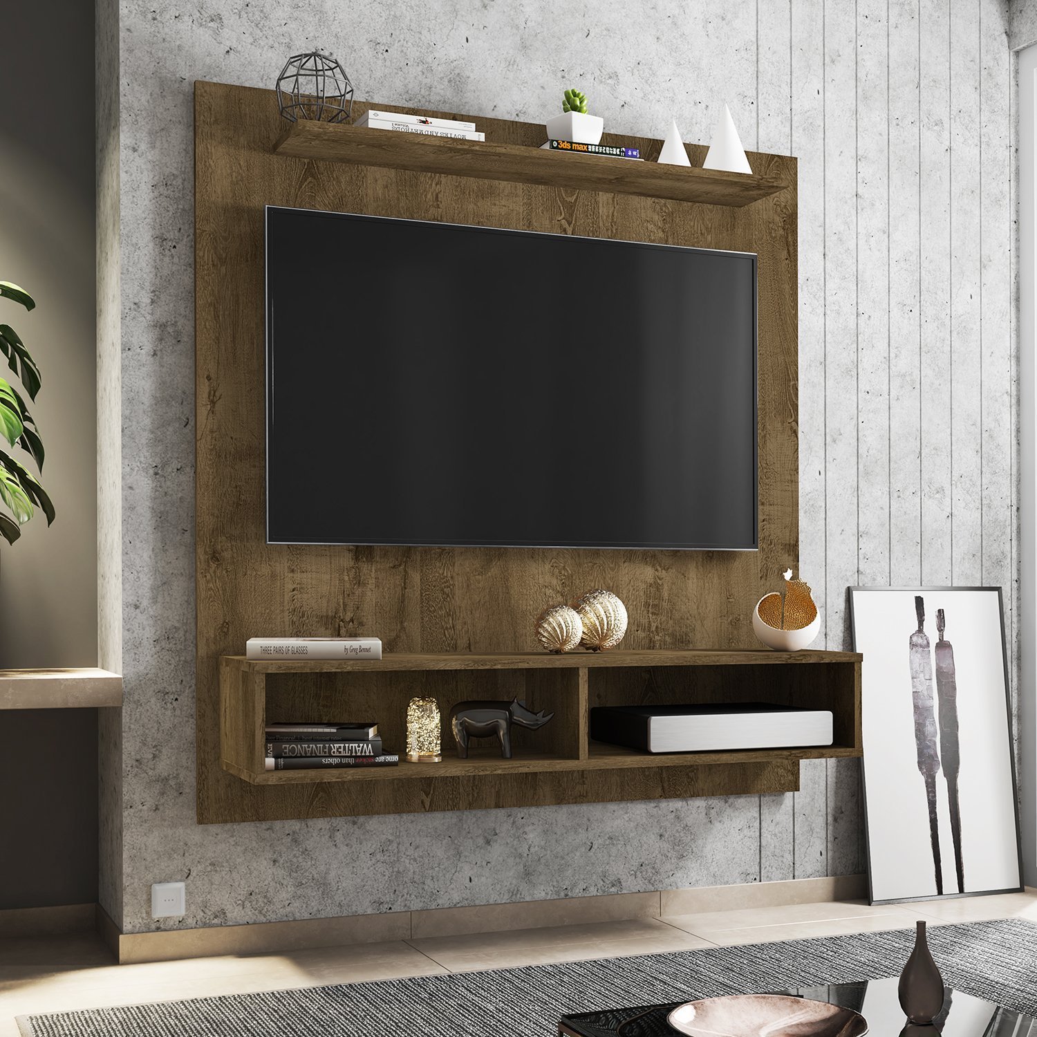 Painel para TV até 47 Polegadas 2 Nichos Gama Móveis Bechara ...