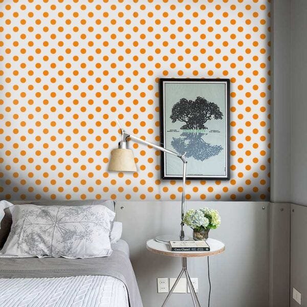 Papel de Parede Poá Classic - Laranja | MadeiraMadeira