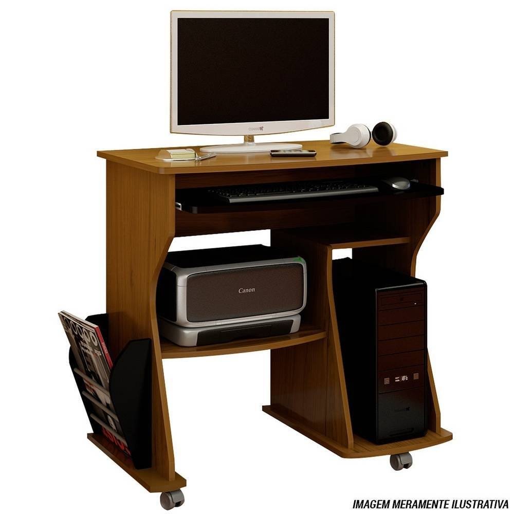 Rack para Computador MDF Cor Imbua com Preto 00309 | MadeiraMadeira