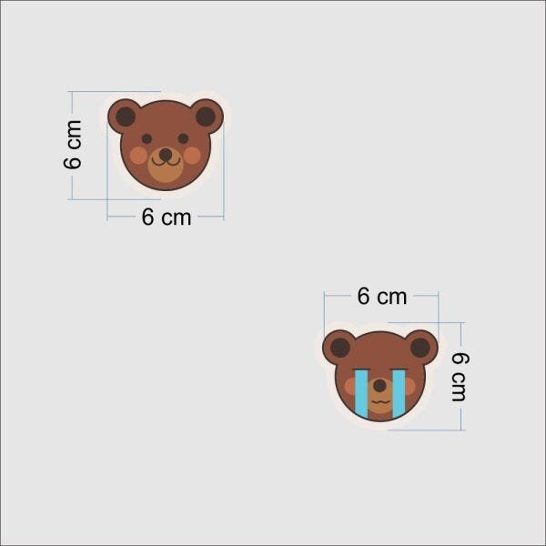 Adesivo Destacável Ursos - Cartela com 45 unidades | MadeiraMadeira