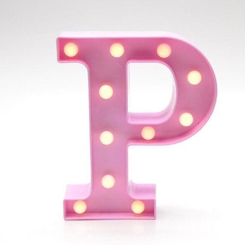 Luminária Led Letra P - Rosa | MadeiraMadeira