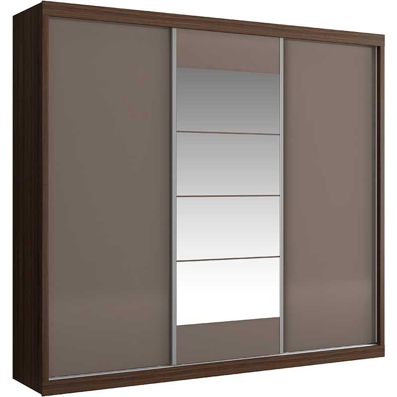 Guarda-Roupa Class 1086 3 Portas e 6 Gavetas - Carraro - Ebano / Ebano ...