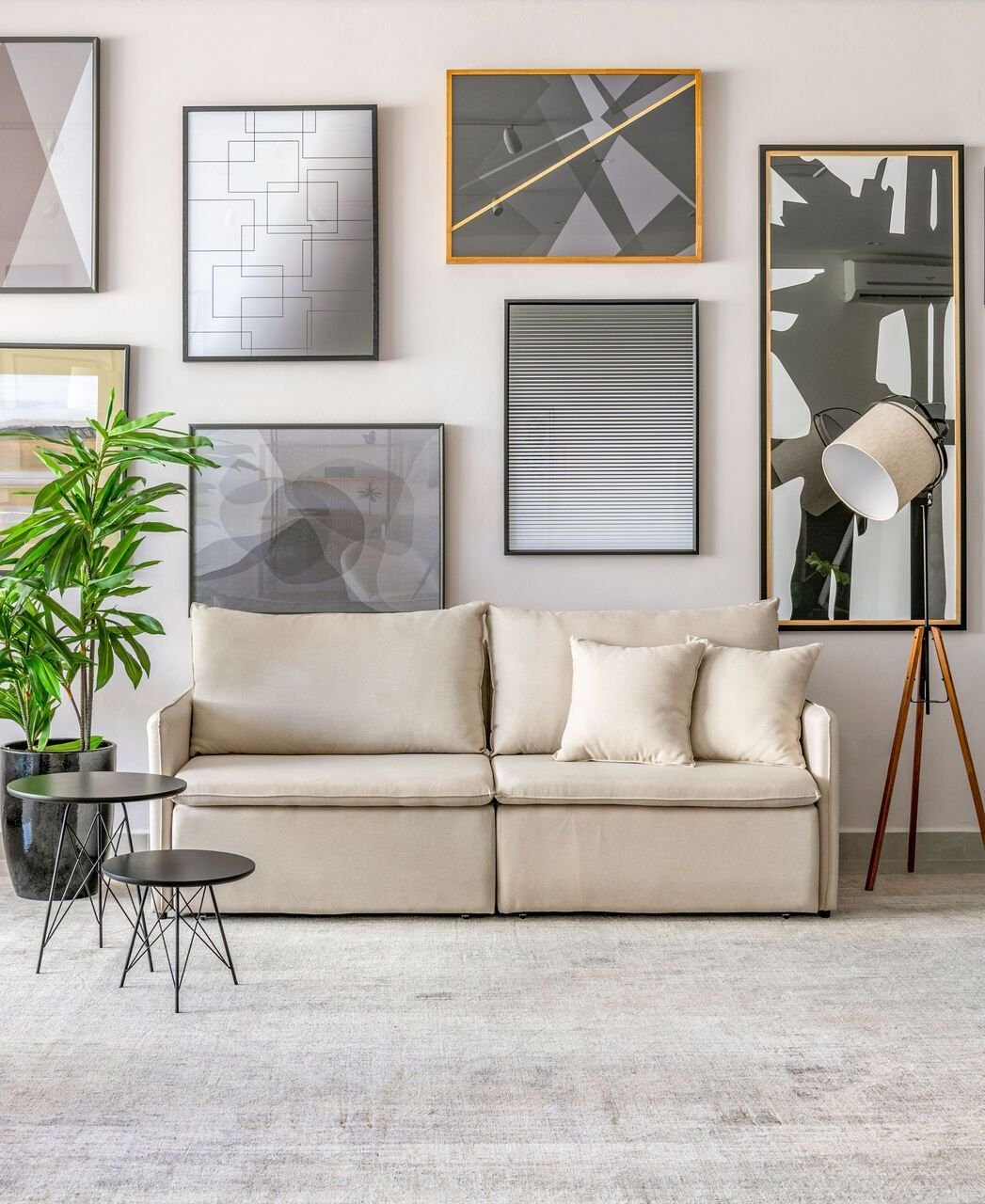 Sofá Flix - Linho Scott Palha | MadeiraMadeira