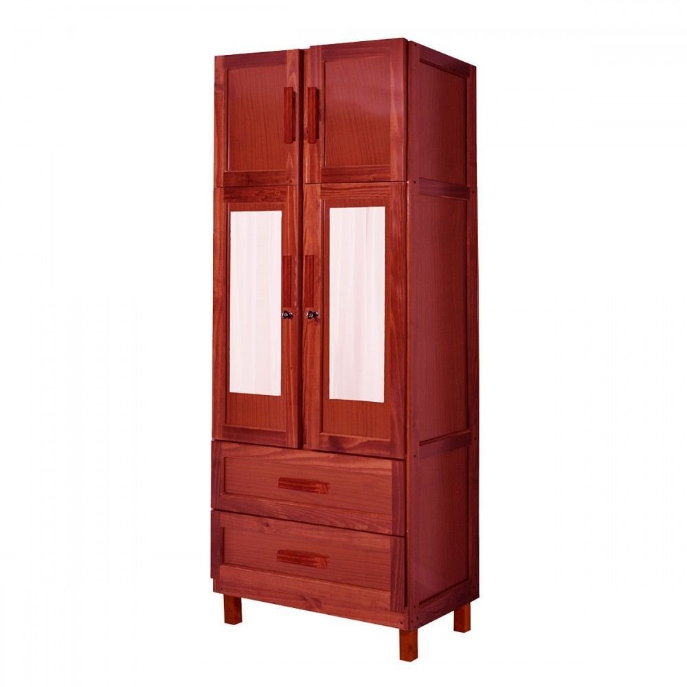 Guarda-roupa Casal Sergipe Madeira Maciça 4 Portas 2 Gavetas 1 ...