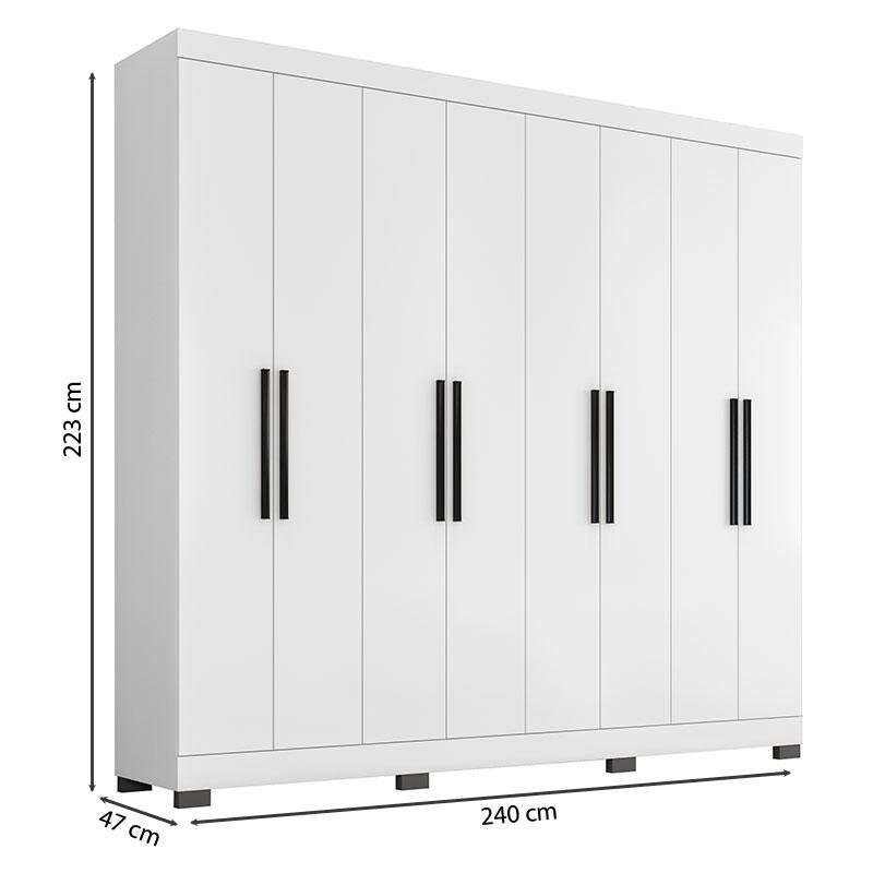 Guarda Roupa Casal Prime 1684 Branco com Pés Reto News Cinza - Araplac ...