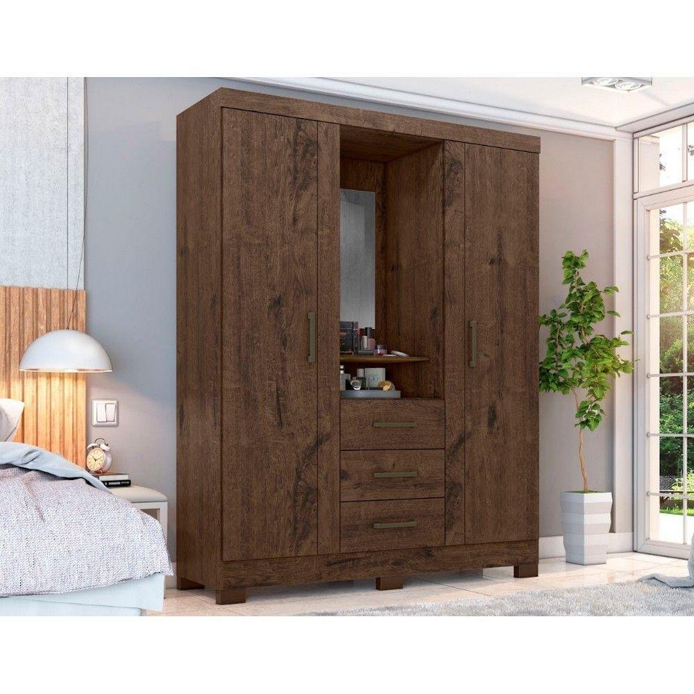 Roupeiro Colorado 2 Portas E 3 Gavetas Zanzini Jacaranda | MadeiraMadeira