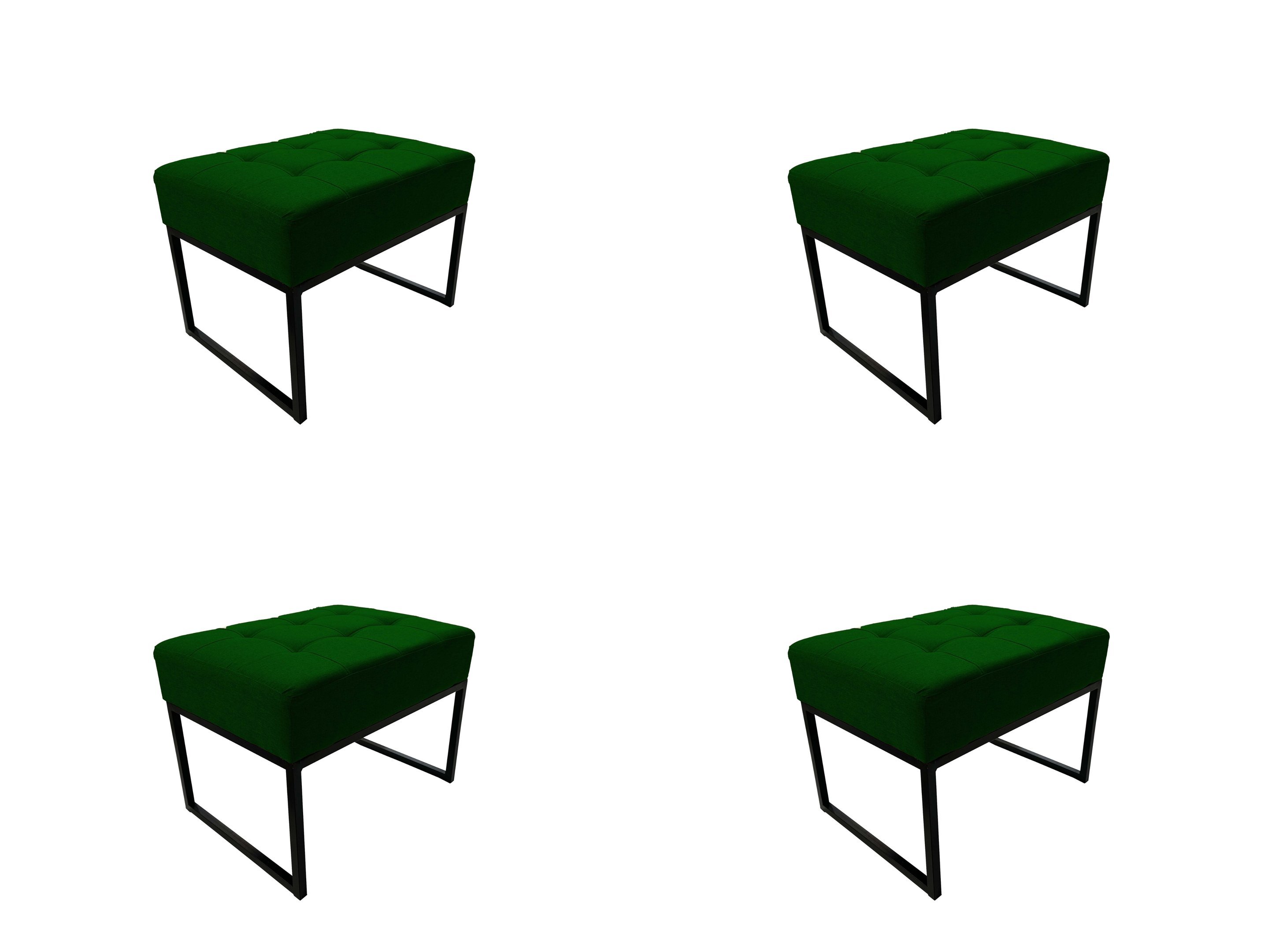Kit 4 Puffs Base Aluminio Tommy Veludo Verde Musgo - Kimi Design ...