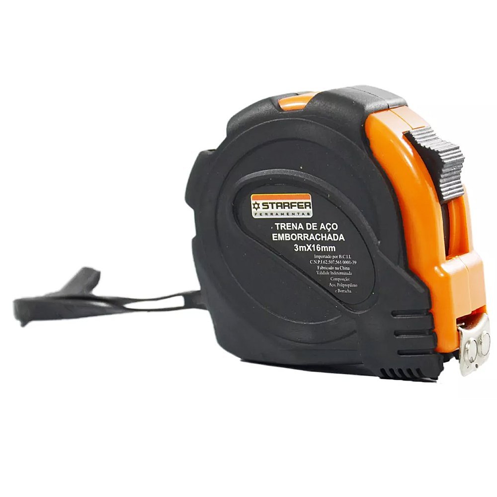 Trena Profissional Aço Emborrachada Starfer 3m x 16mm | MadeiraMadeira