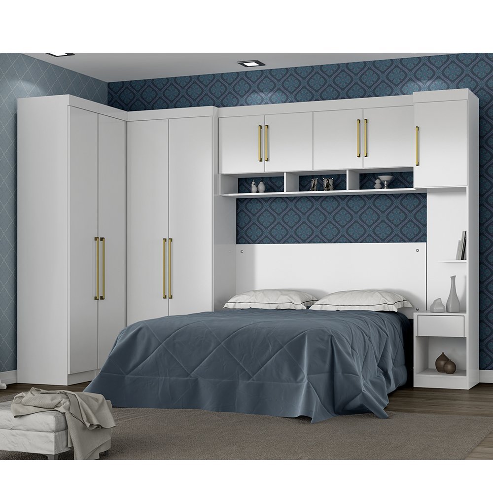 QUARTO MODULADO COMPOSIÇÃO 6 BRANCO - DEMÓBILE | MadeiraMadeira