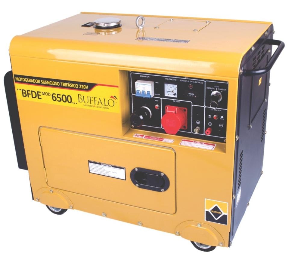 Motogerador Diesel Buffalo 6,3KVA Cabinado Trifásico 220/380V Partida Elétrica 71030 ...