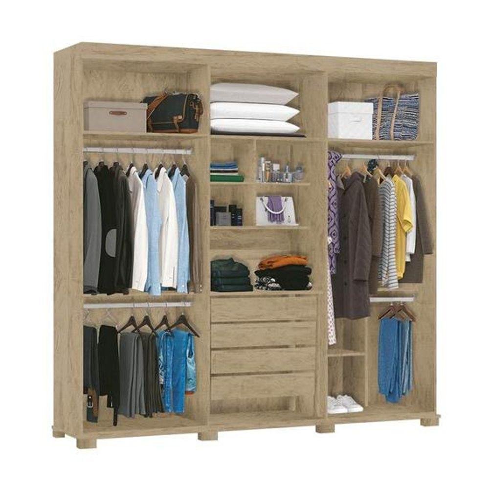 Roupeiro Casal 100% Mdf 6 Portas Jaguar Branco Fênix | MadeiraMadeira