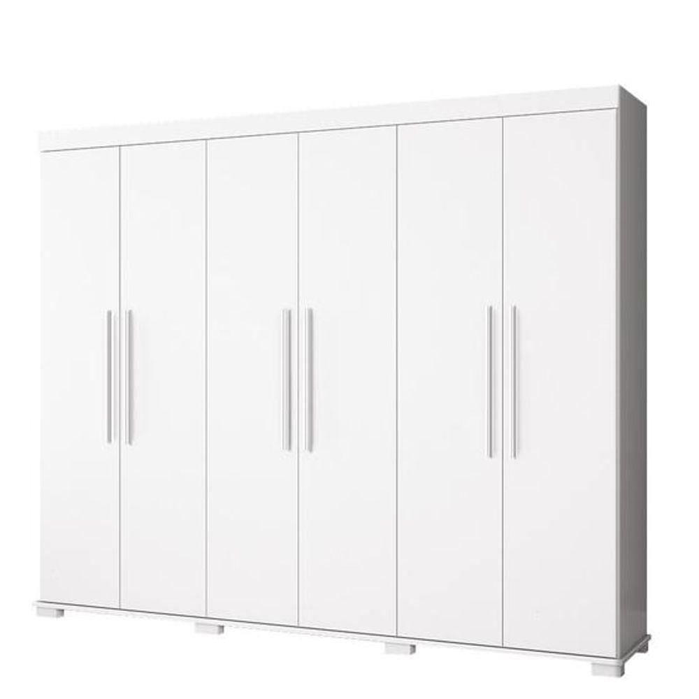 Roupeiro Casal 100% Mdf 6 Portas Jaguar Branco Fênix | MadeiraMadeira