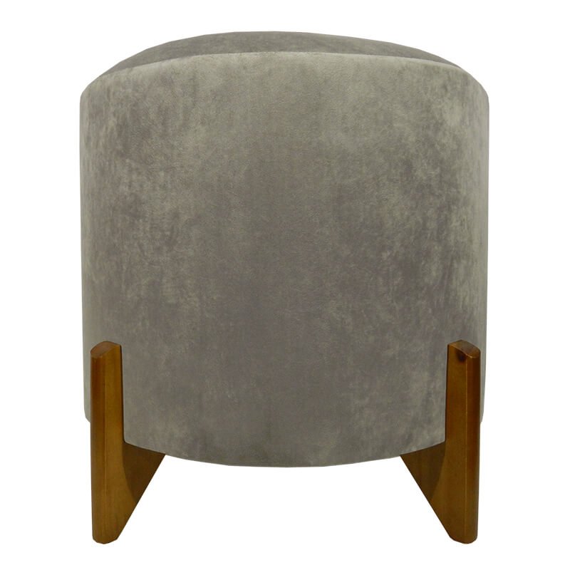 Puff Evo Redondo Peach Veludo Prata Grande 45cm de Diâmetro ...