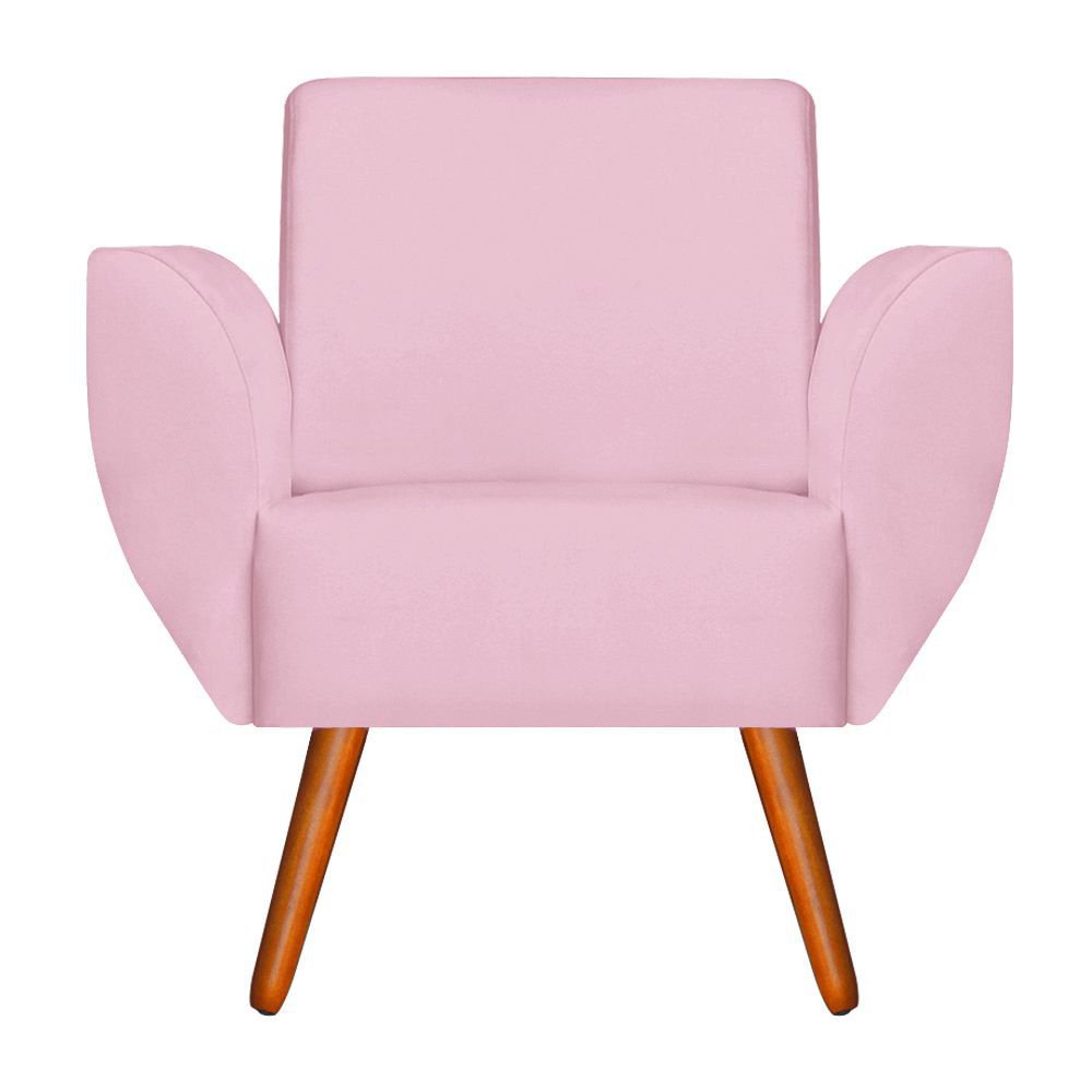 Poltrona Jolly Decorativa Suede Rosa Bebê - Navega Móveis | MadeiraMadeira