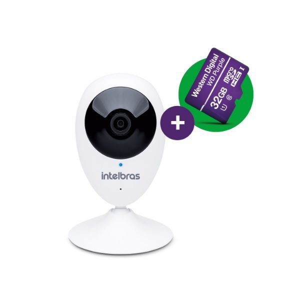 Câmera de Segurança Intelbras Wi-fi Ic3 + Msd 32gb | MadeiraMadeira