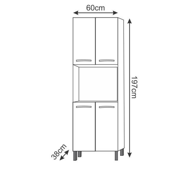 Paneleiro para cozinha Moblis Maria Antonella 4 Portas Branco/branco ...