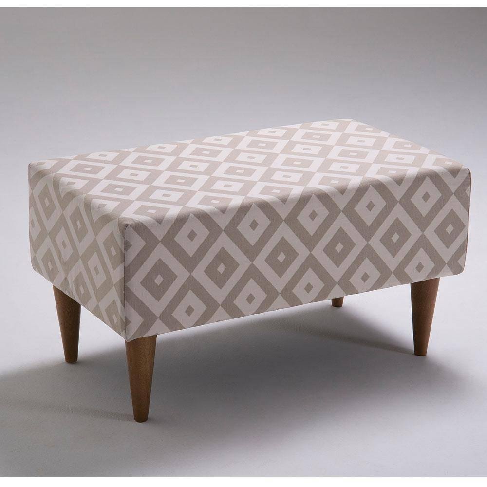 Puff Retrô Algodão Tramado Nacional 90x45cm - Pés em Madeira Maciça ...