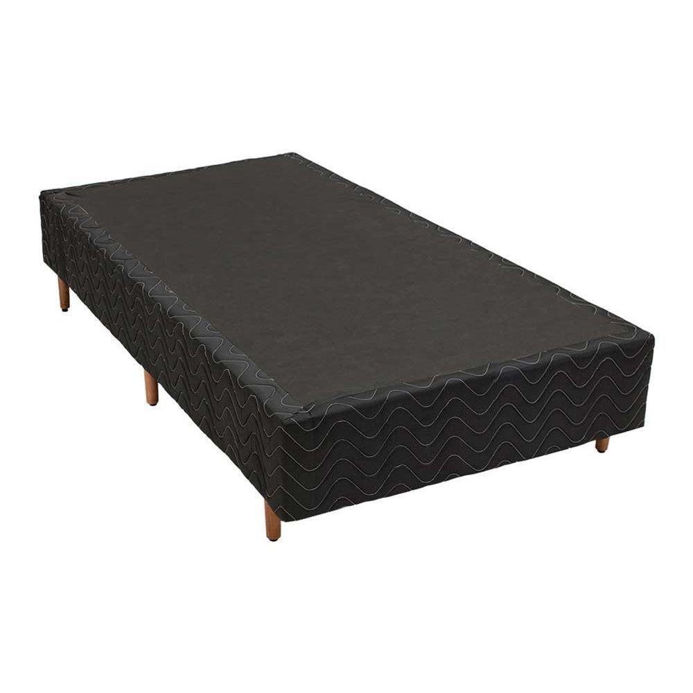 Cama Box Base Universal Solteiro Bordado Black (88x188x25) - Polar ...