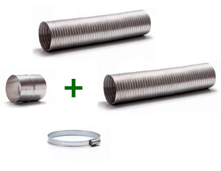 Kit 2 Duto Alum. Semi-flexivel 150mm C/3m + Luva + 4 Abraç ...