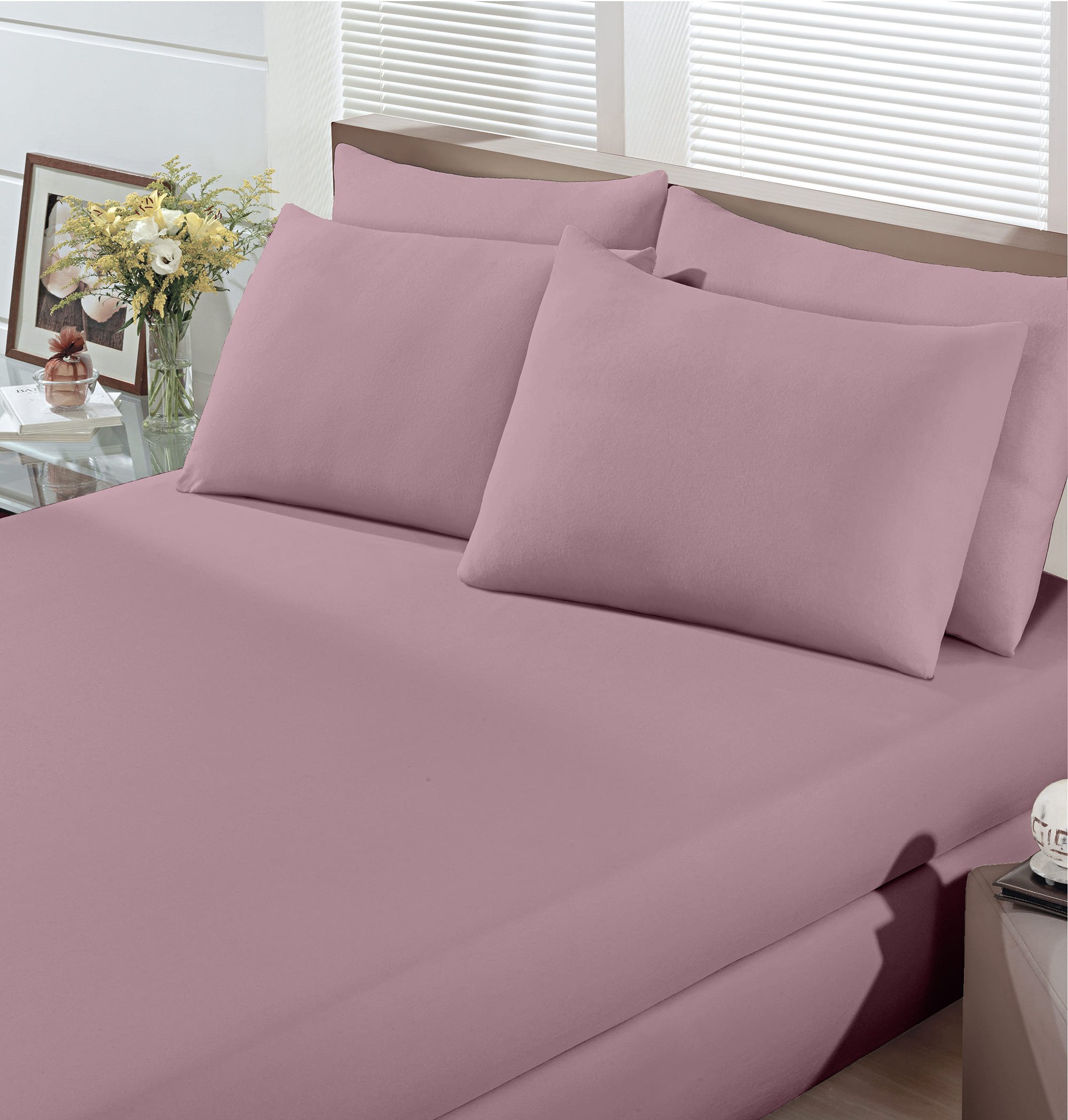 Lençol com Elástico Casal Avulso Malha Penteada 100% Algodão Buettner ...