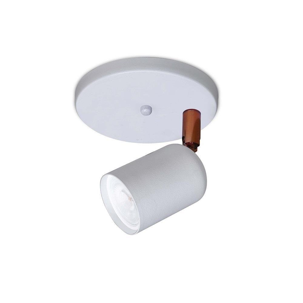 Spot Drean Base Para 2 Lâmpadas Gu10 Branco Com Dourado | MadeiraMadeira
