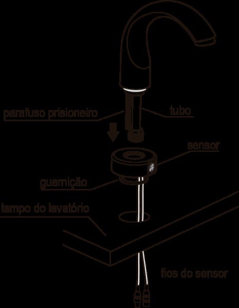 Torneira de mesa com sensor bivolt para lavatório 1180.C Deca ...