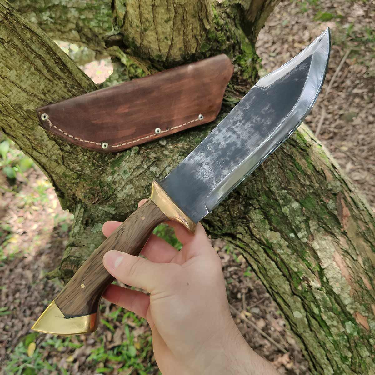 Faca Bowie Artesanal 8' Full Tang Aço Carbono 5160 Muito Forte 4mm ...