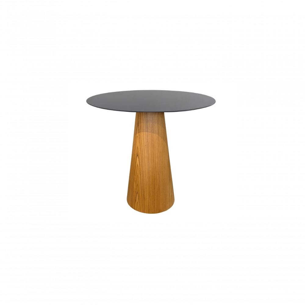Mesa Cone Para Sala De Jantar - Madeira Freijó Tampo 60 Cm Laca Preta Cor Marrom | MadeiraMadeira