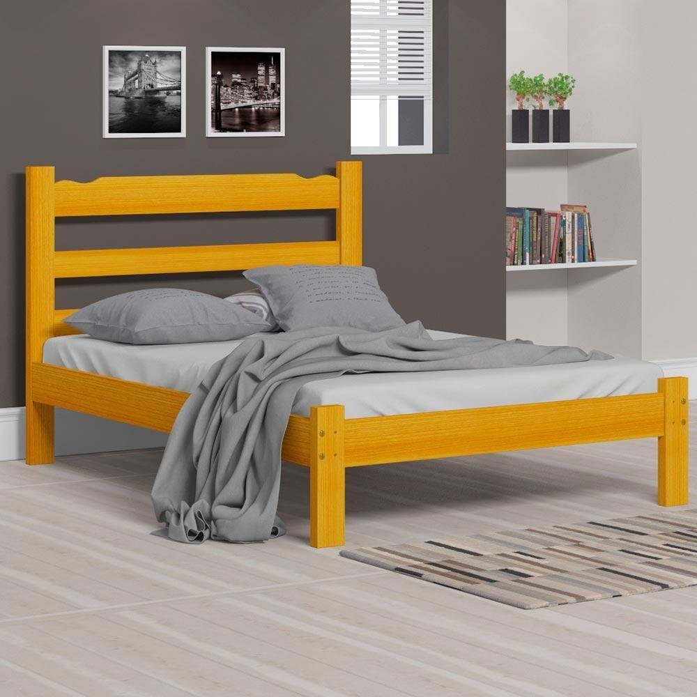 Cama De Casal Madeira Esmeralda Cerejeira Nemargi | MadeiraMadeira