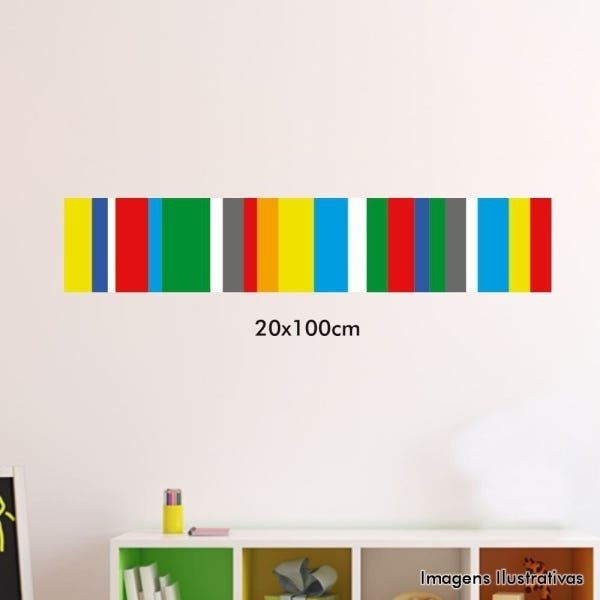 Adesivo de Parede Decorativo Listra Colorida - Grande | MadeiraMadeira
