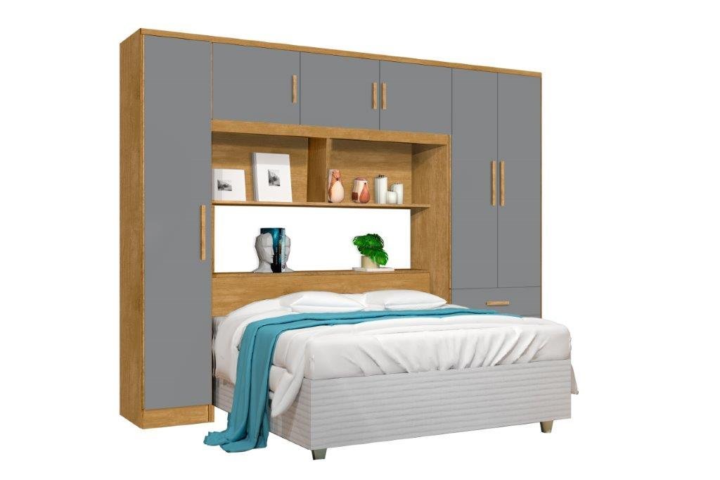 Roupeiro Modulado Com Cabeceira Báu CAN 2.34m Casal Com Amplo Espaço ...
