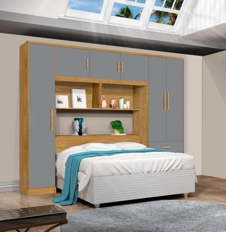 Roupeiro Modulado Com Cabeceira Báu CAN 2.34m Casal Com Amplo Espaço ...