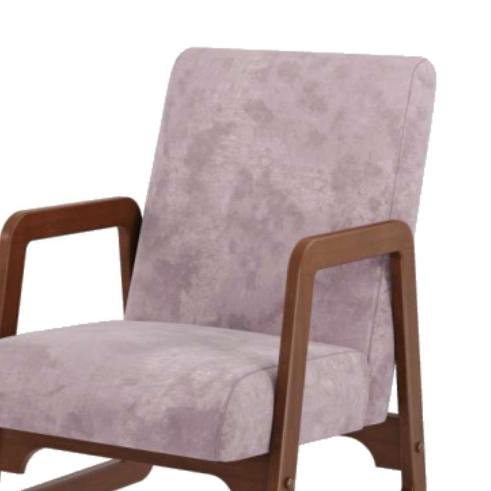 Poltrona Agatha - Imbuia Glazer Com Tecido Suede | MadeiraMadeira