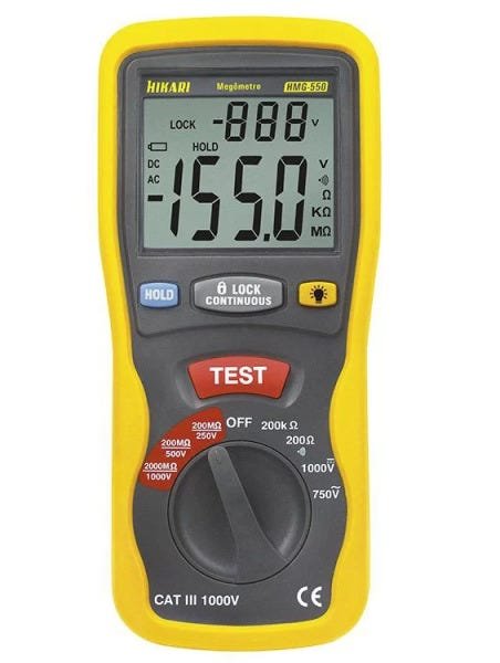 Megômetro Digital Profissional Hikari - Hmg-550 | MadeiraMadeira