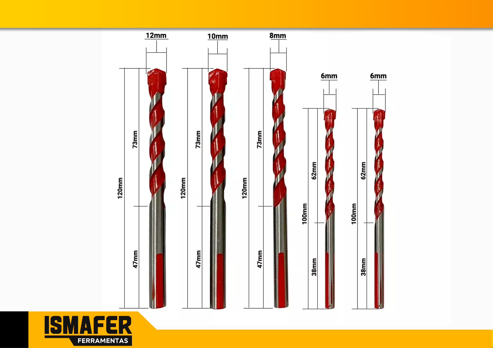 Brocas Fura Tudo Parede Ferro Madeira Porcelanato Kit 5 Pcs ...