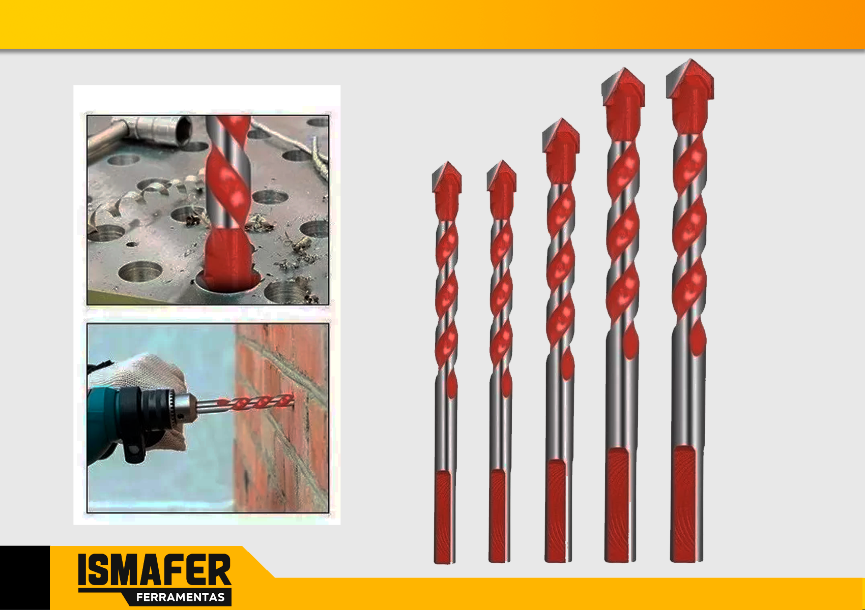 Brocas Fura Tudo Parede Ferro Madeira Porcelanato Kit 5 Pcs ...